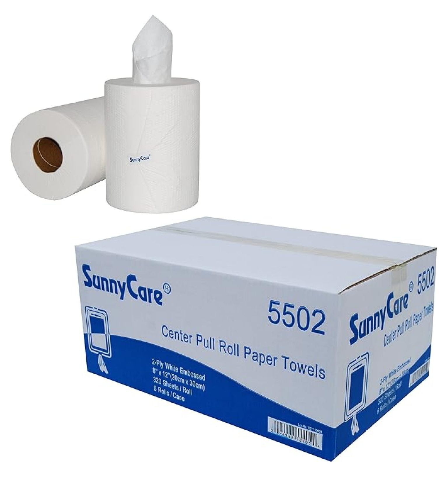 2-Ply Center Pull Paper Towels, Roll of 320 Sheets, Total of 6 Rolls ...