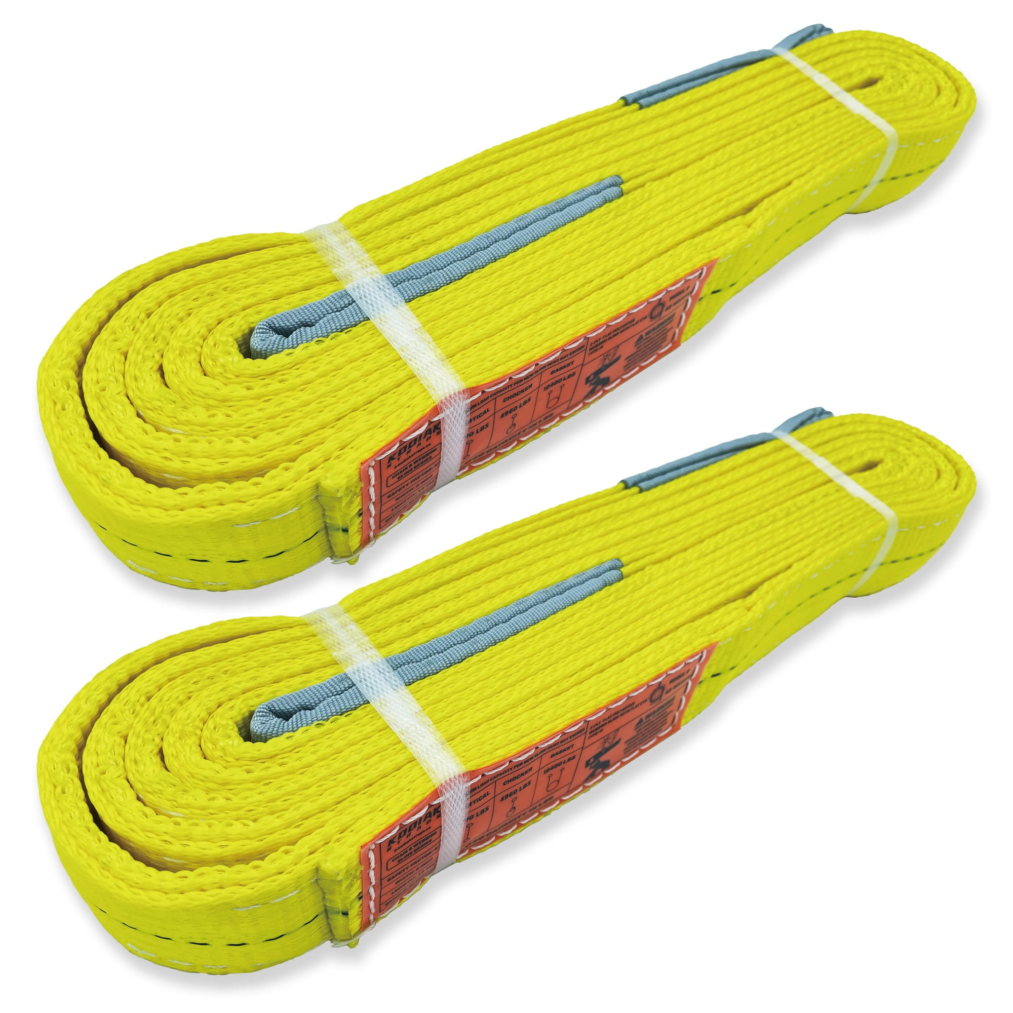 2-Ply Lifting Straps 2”x 15 ft Webbing Sling Tree Saver 2Pack Heavy ...