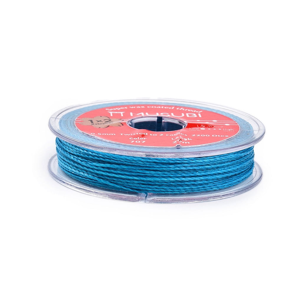 2-Ply Round Waxed Cotton Thread Cords Import From Japan Deep Sky Blue 0 ...