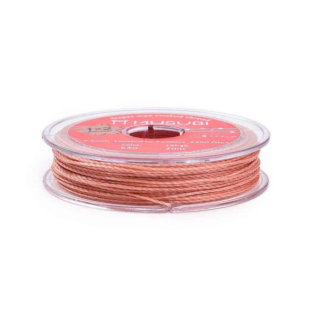 2-Ply Round Waxed Cotton Thread Cords Import From Japan Light Salmon 0 ...