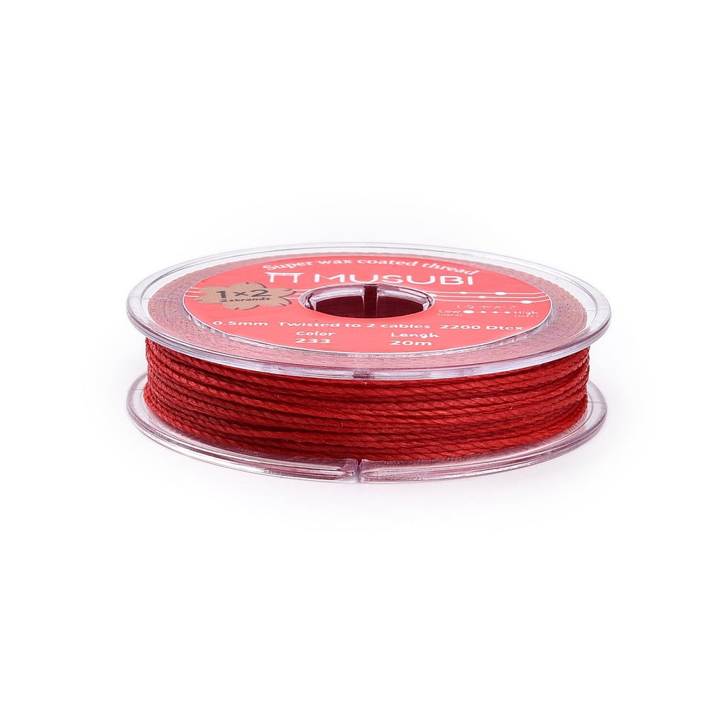 2-Ply Round Waxed Cotton Thread Cords Import From Japan Red 0.5mm about ...