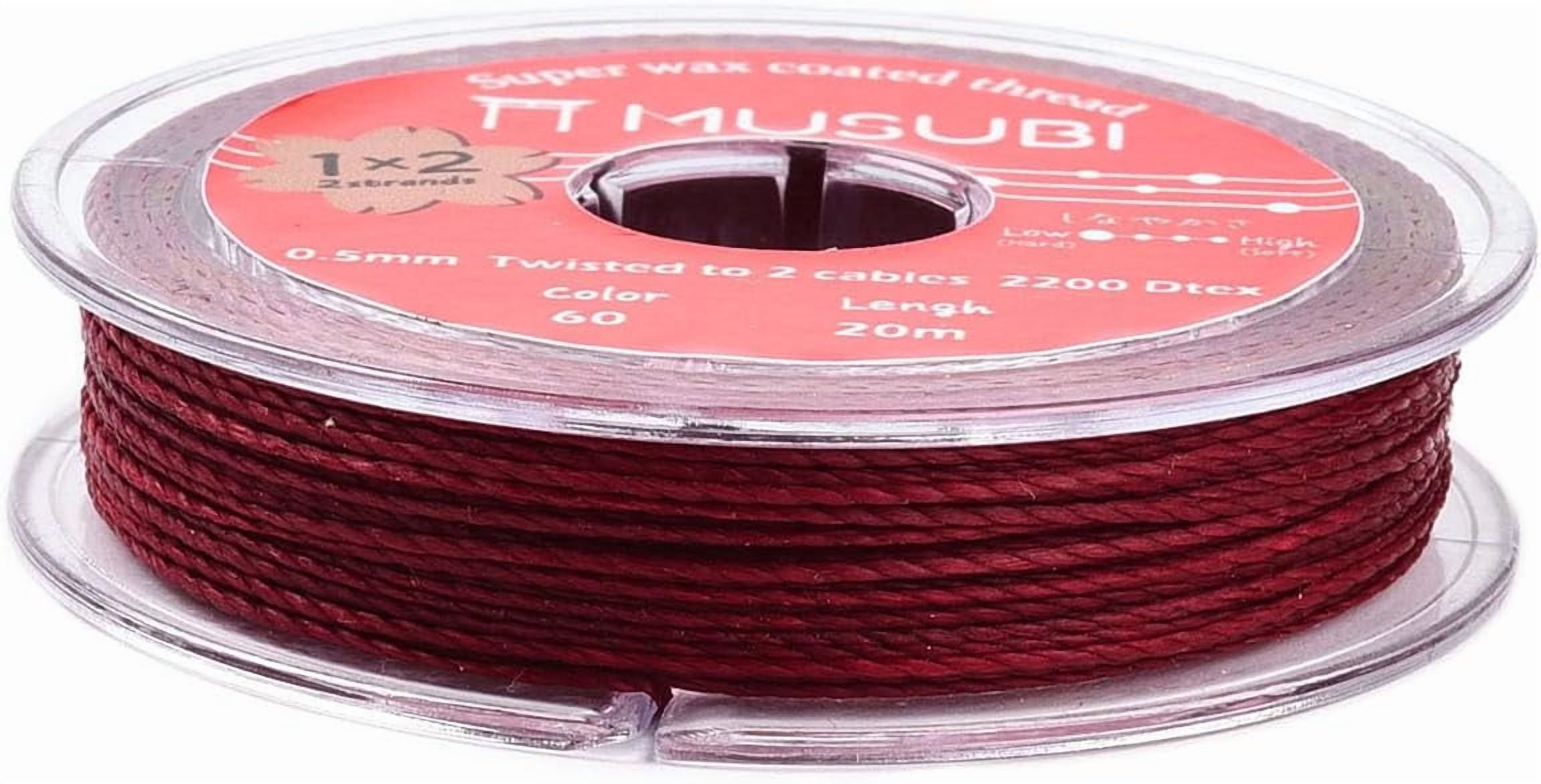 2-Ply Round Waxed Cotton Thread Cords Import from Japan FireBrick 0.5mm ...