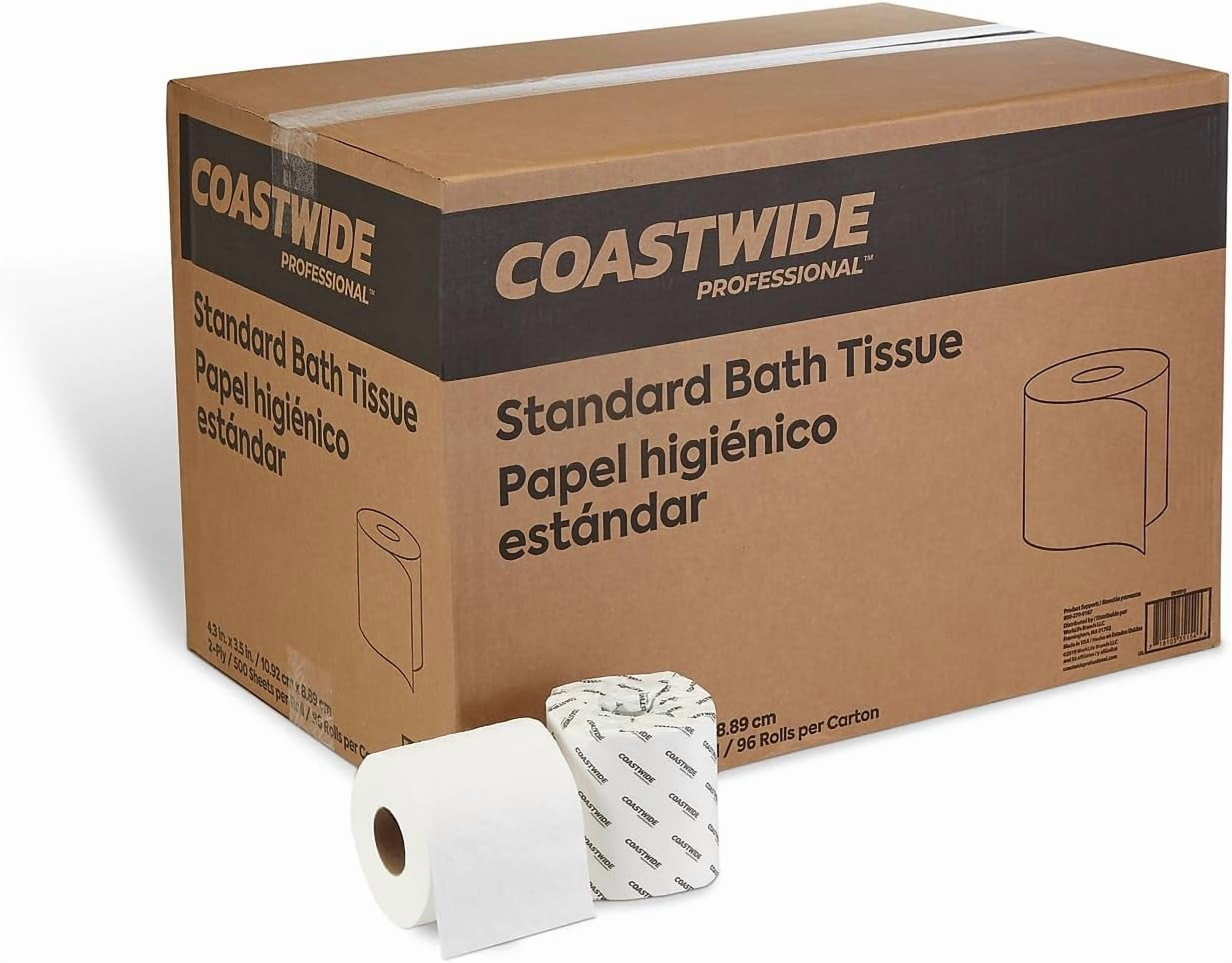 2-Ply Toilet Paper, Individually Wrapped Bath Tissue, 500-Sheets Per ...