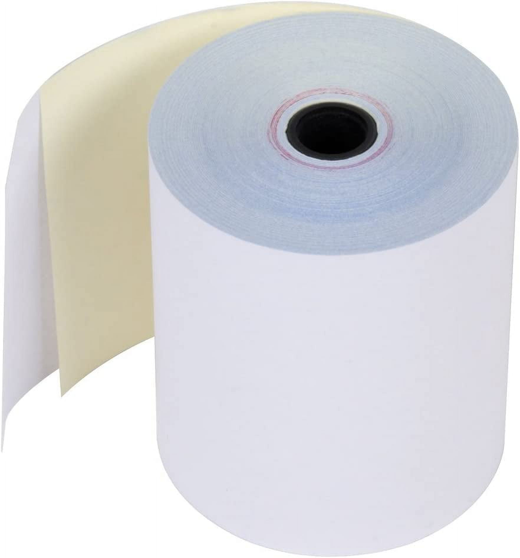 2-Ply White and Canary POS Cash Register Carbonless Paper Roll Tape 3 ...