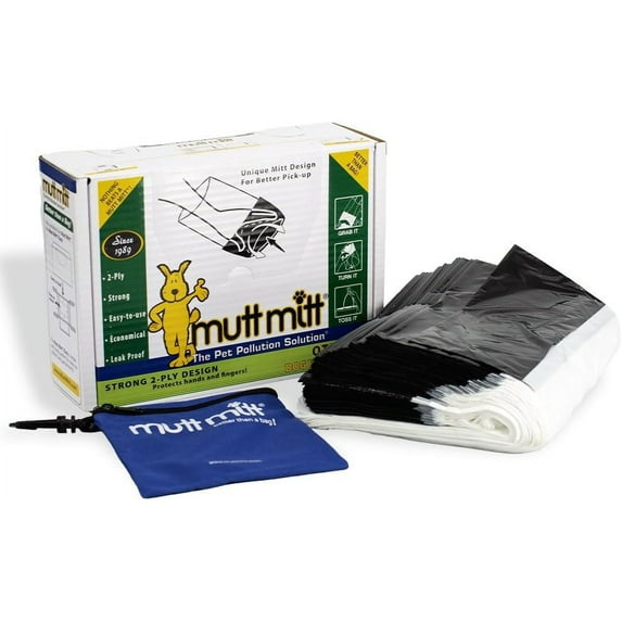 ® 2-Ply dog waste pick-up bags Dispense-A-Mitt™ - 200 Dog Waste Bags in ...