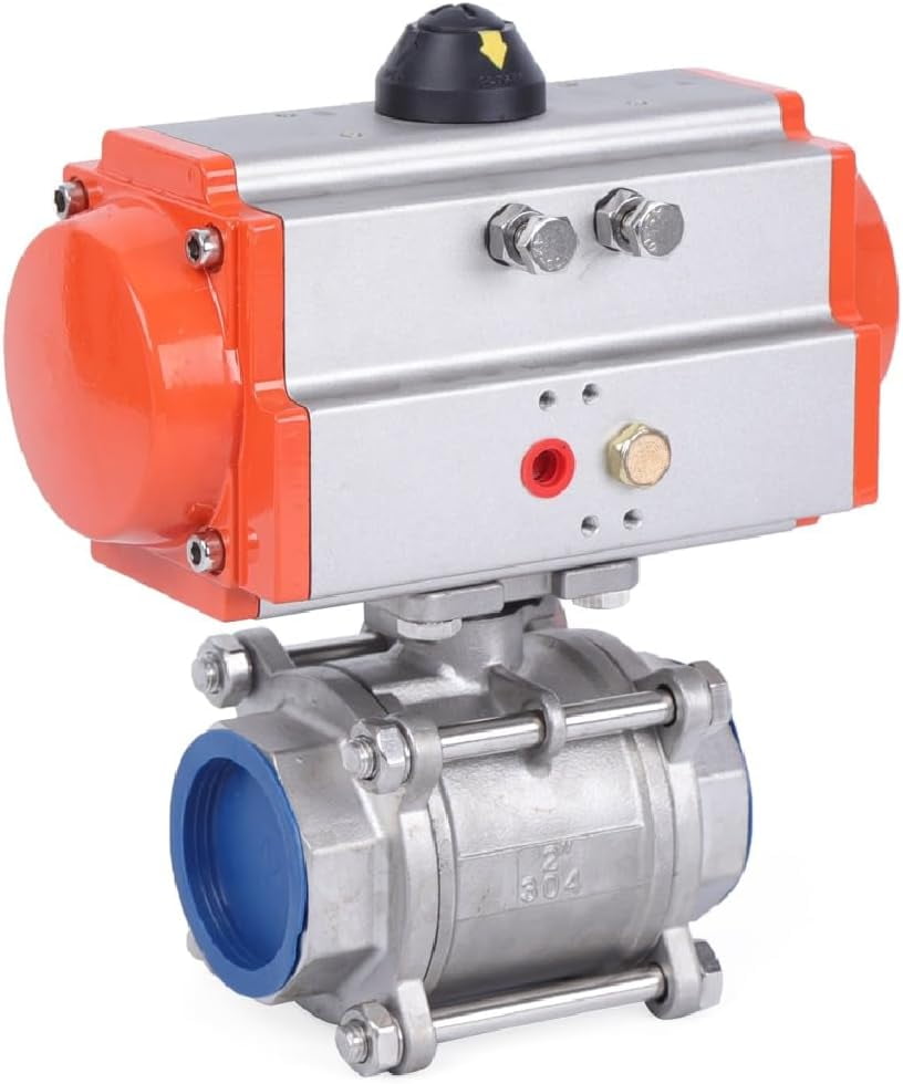 2" Pneumatic Actuated Ball Valve Single-Acting Stainless Steel Ball ...
