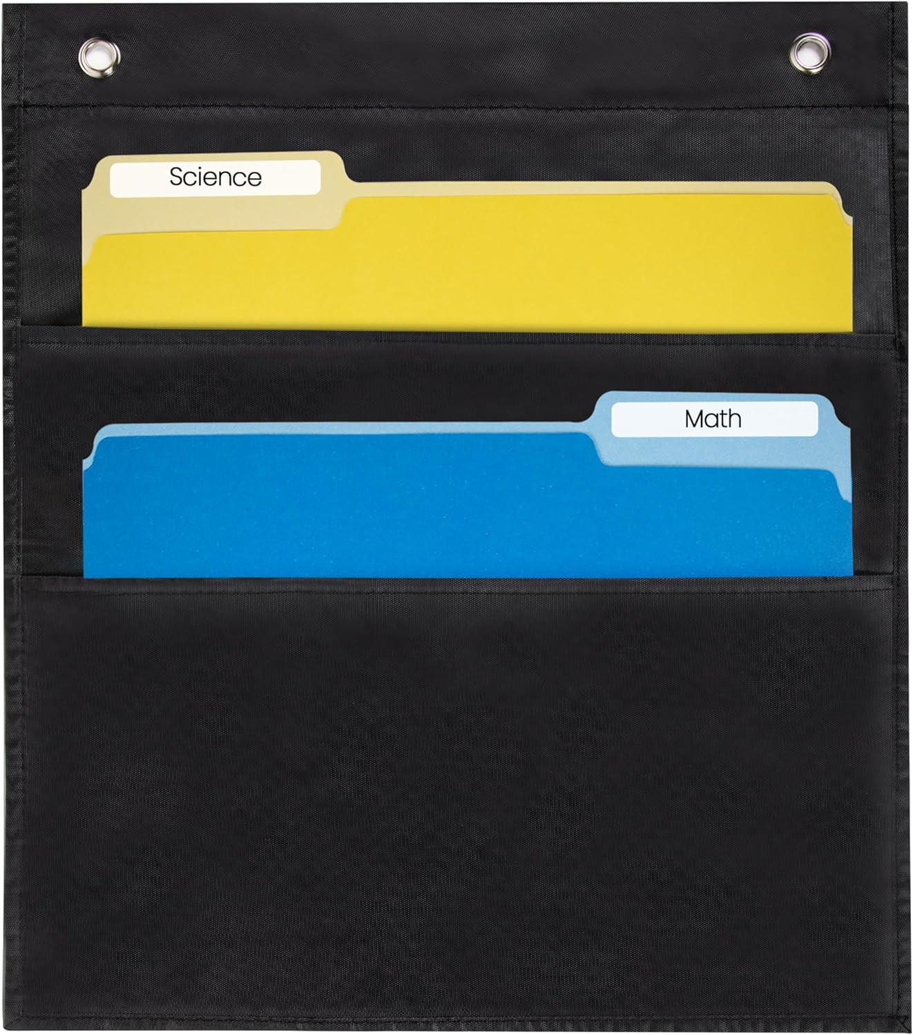 - 2 Pocket File Pocket Chart, Black - Versatile Wall Hanging File ...