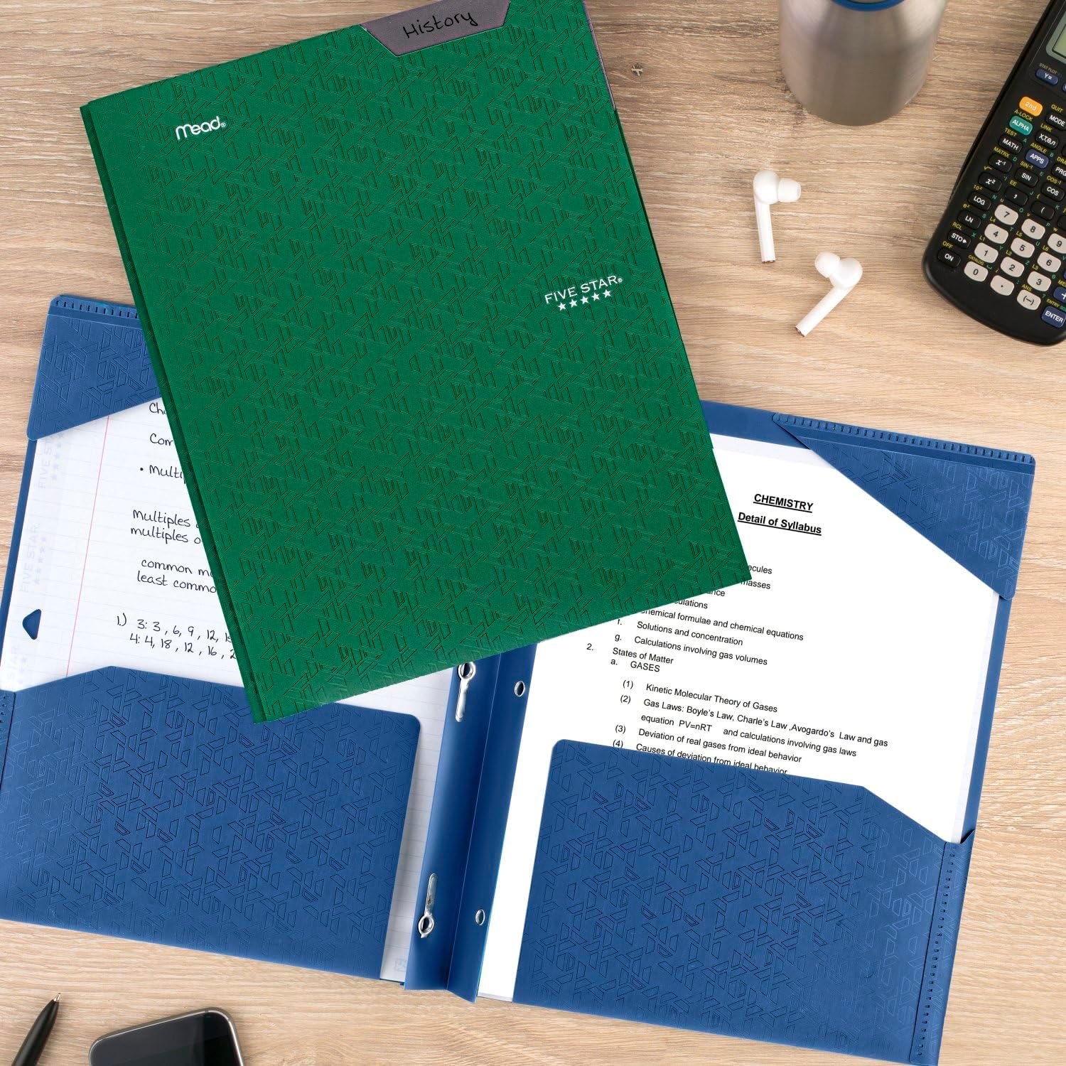 2-Pocket Folder, Plastic Folder with Stay-Put Tabs and Prong Fasteners ...
