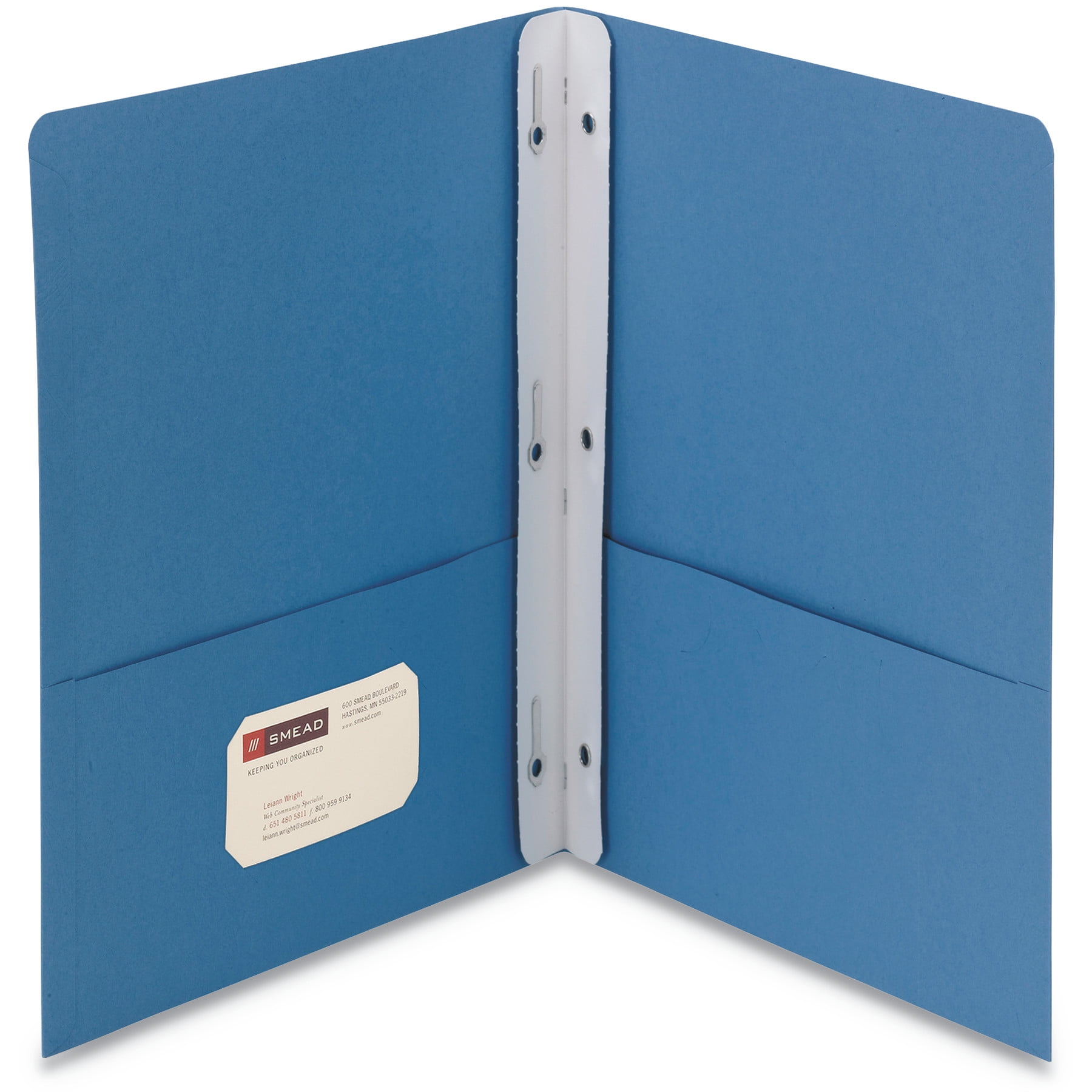 2-Pocket Folder With Tang Fastener, 0.5" Capacity, 11 X 8.5, Blue, 25 ...