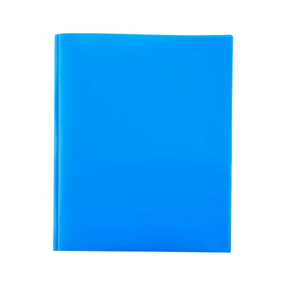 2 Pocket Folder with 3 Prong Plastic Folder, 3 Prong with Brads, Letter Size Folder, Blue ...