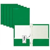 2 Pocket Glossy Green Paper Folders with Prongs, 25 Pack, by Better ...