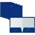 2 Pocket Glossy Laminated Blue Paper Folders, Letter Size, Blue Paper ...