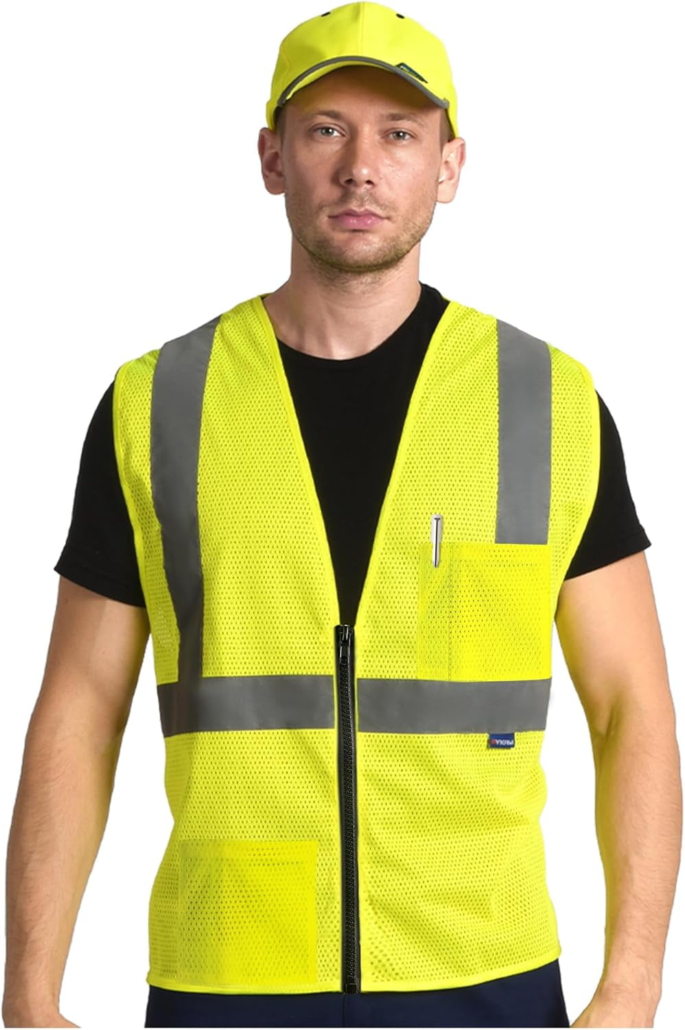 2 Pocket Mesh High Visibility Reflective Safety Vest for men & Women ...
