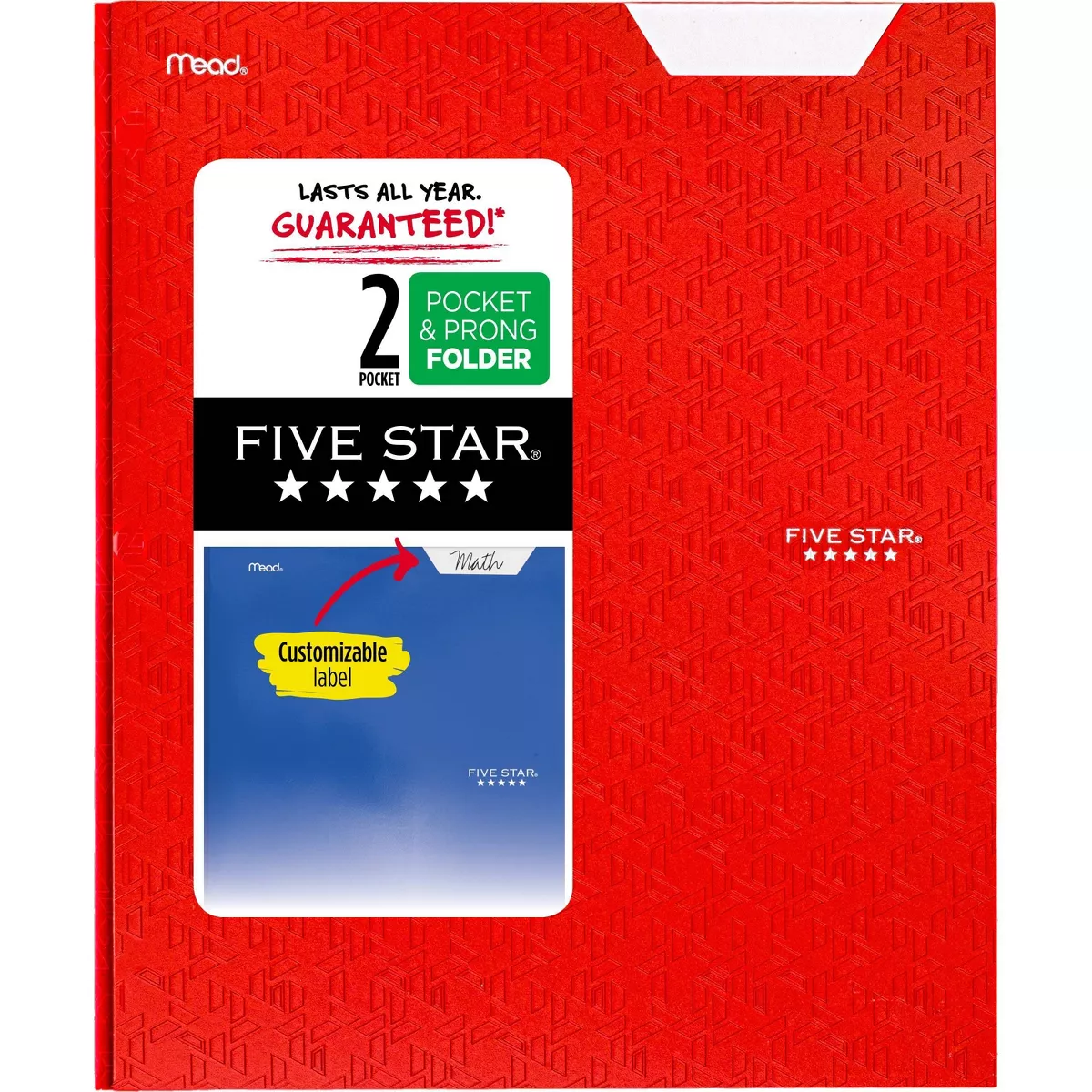 2 Pocket Paper Folder with Prongs Red: Stationery, 150 Sheet Capacity ...