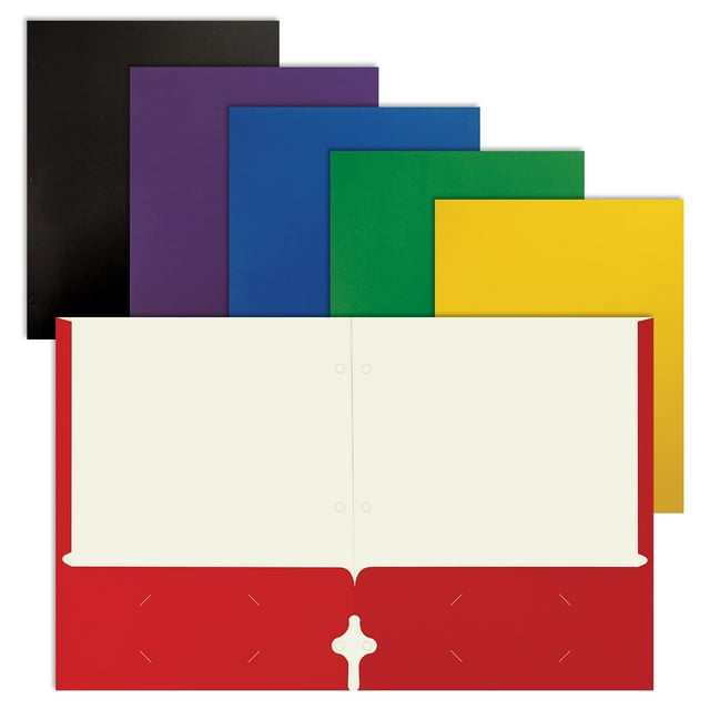 Better Office Products 2-Pocket Paper Folders, School Double Hole ...