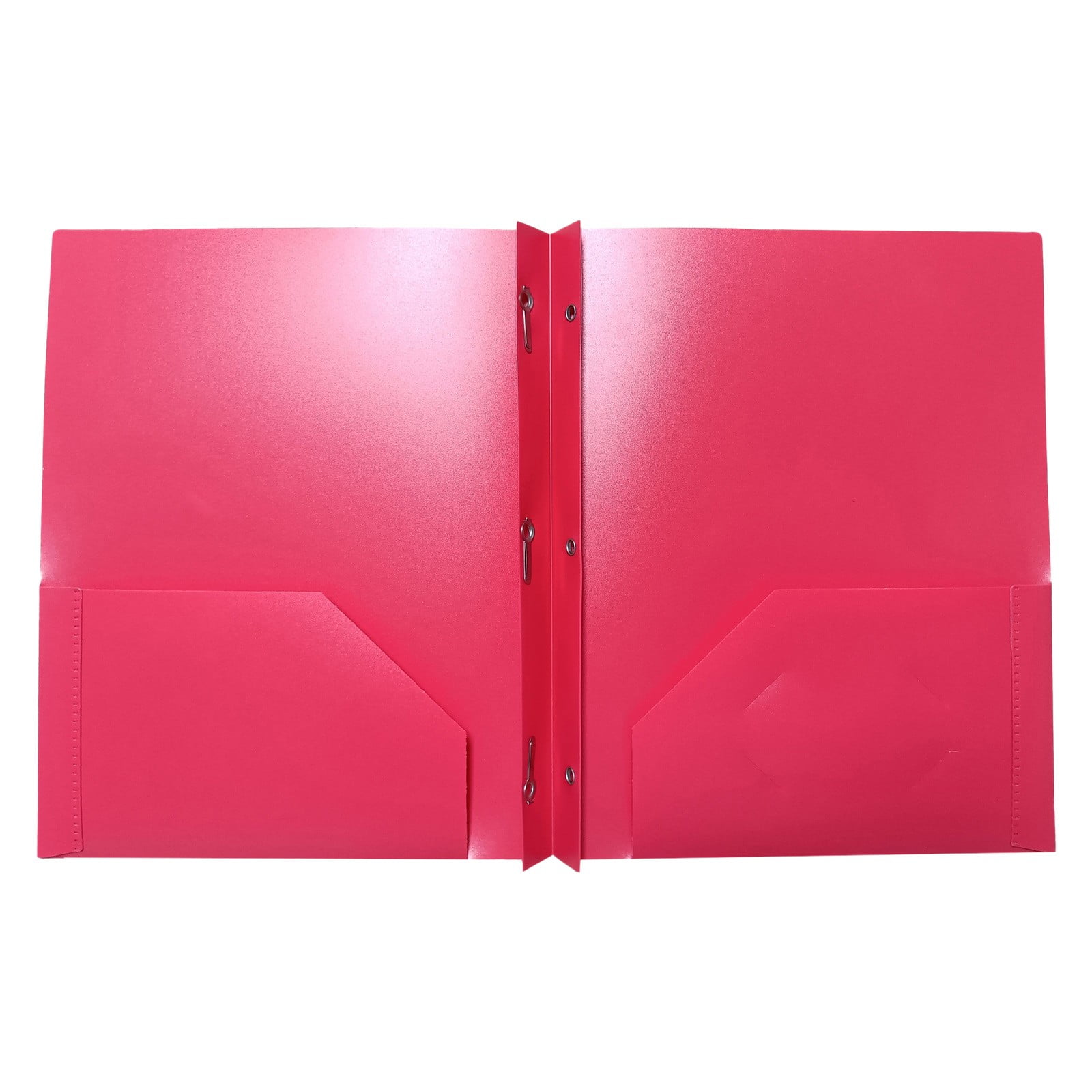2-Pocket Poly File Plastic Folders with 3-Prong Fasteners,Red Plastic 2 ...