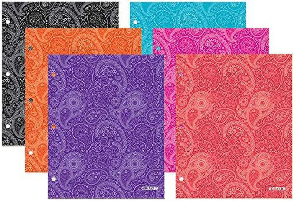 2 Pockets Paper Folder, Paisley Portfolio, Letter Size Folders Holder ...