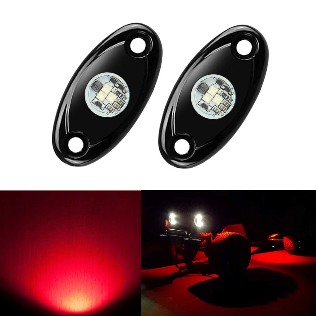 2 Pods LED Rock Lights, Ampper Waterproof LED Neon Underglow Light for ...