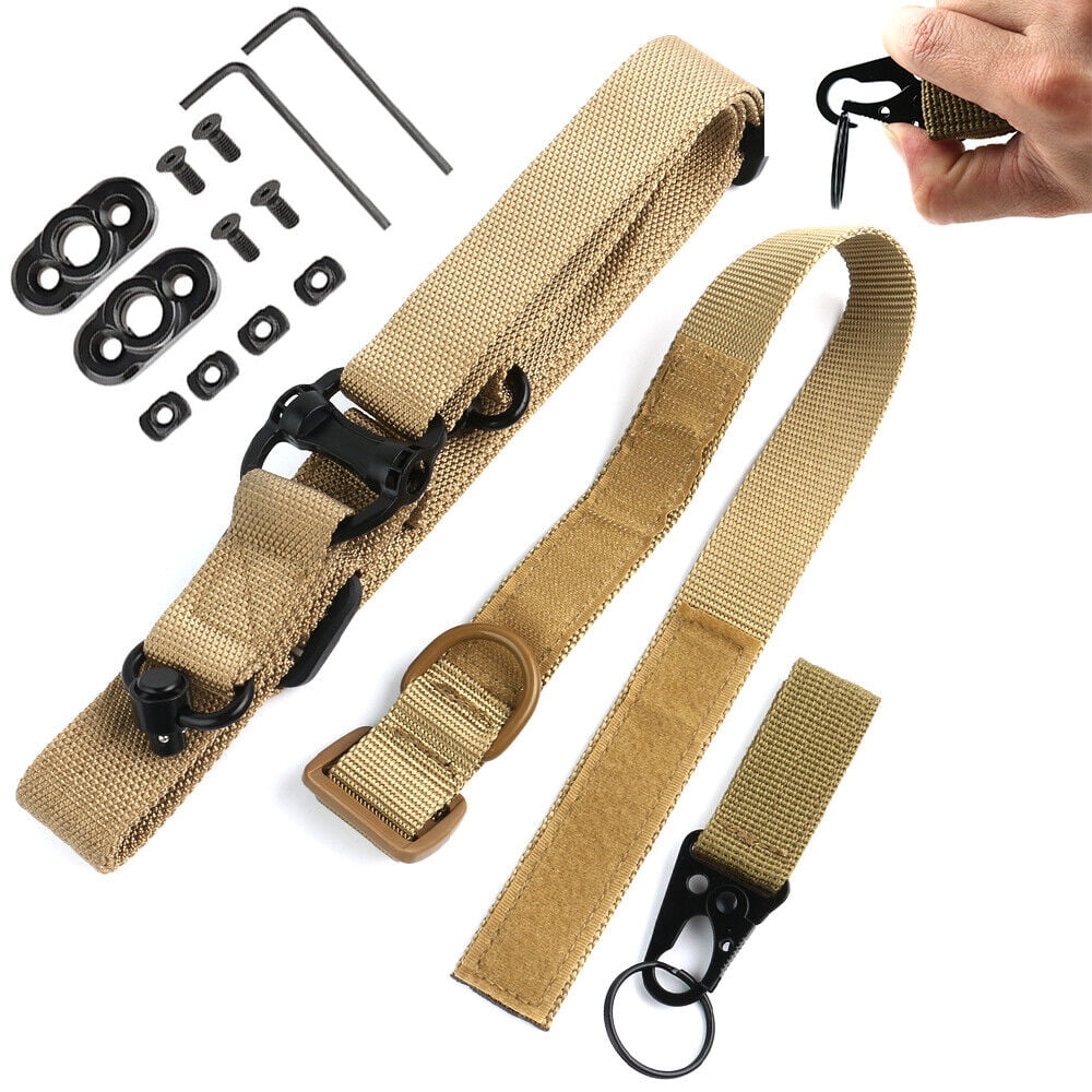 2 Point Strap QD Sling + MLOK Rail Mounts Buckle Base + D-Ring Sling ...
