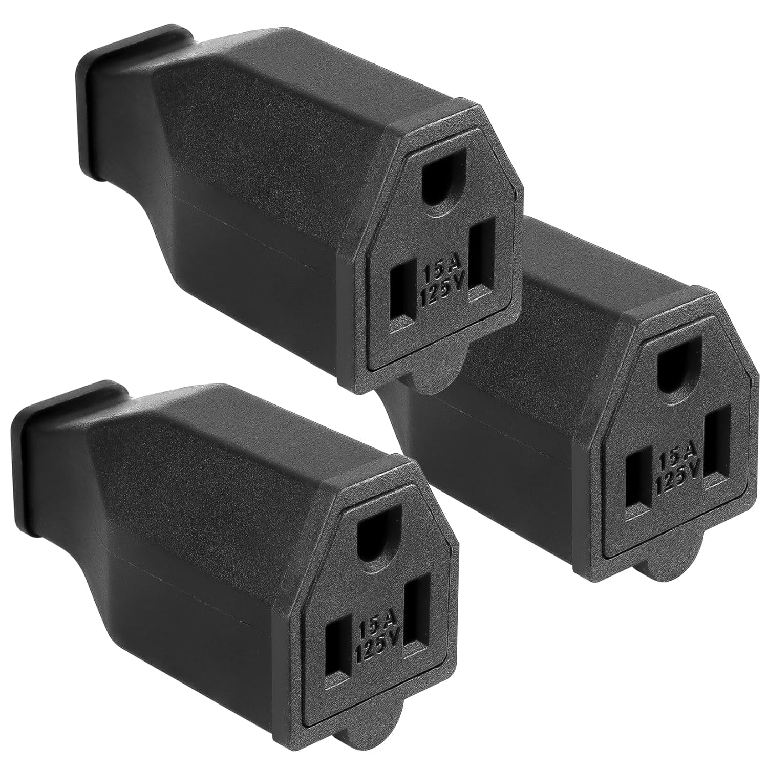 2-Pole, 3 Wire Grounding Plug Female Extension Cord Straight Blade Plug ...