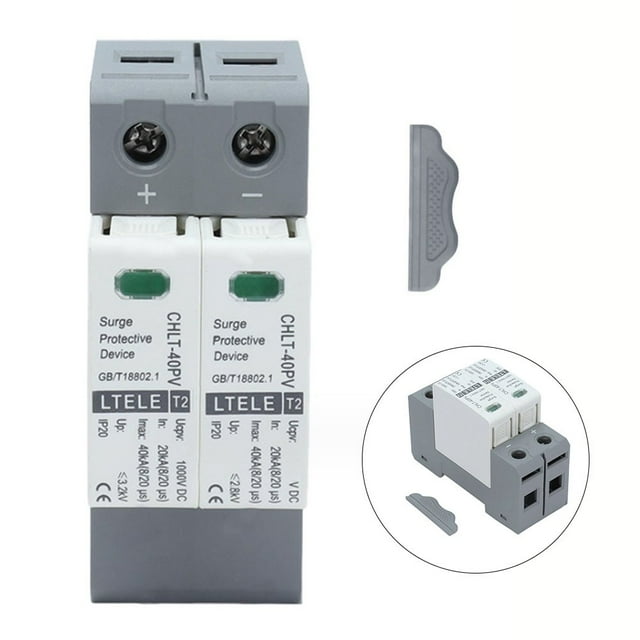 2 Pole 500/1000V Solar Dc Surge Protector Protection Device Dc 20-40Ka ...