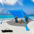 2-Pole Beach Canopy Tent – UPF 50+ Sun Shade with Sandbags & Carry Bag ...