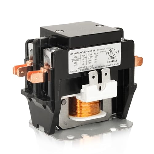 2 Poles Air Conditioner Contactor 40 Amp 24 VAC Coil, Compressor ...