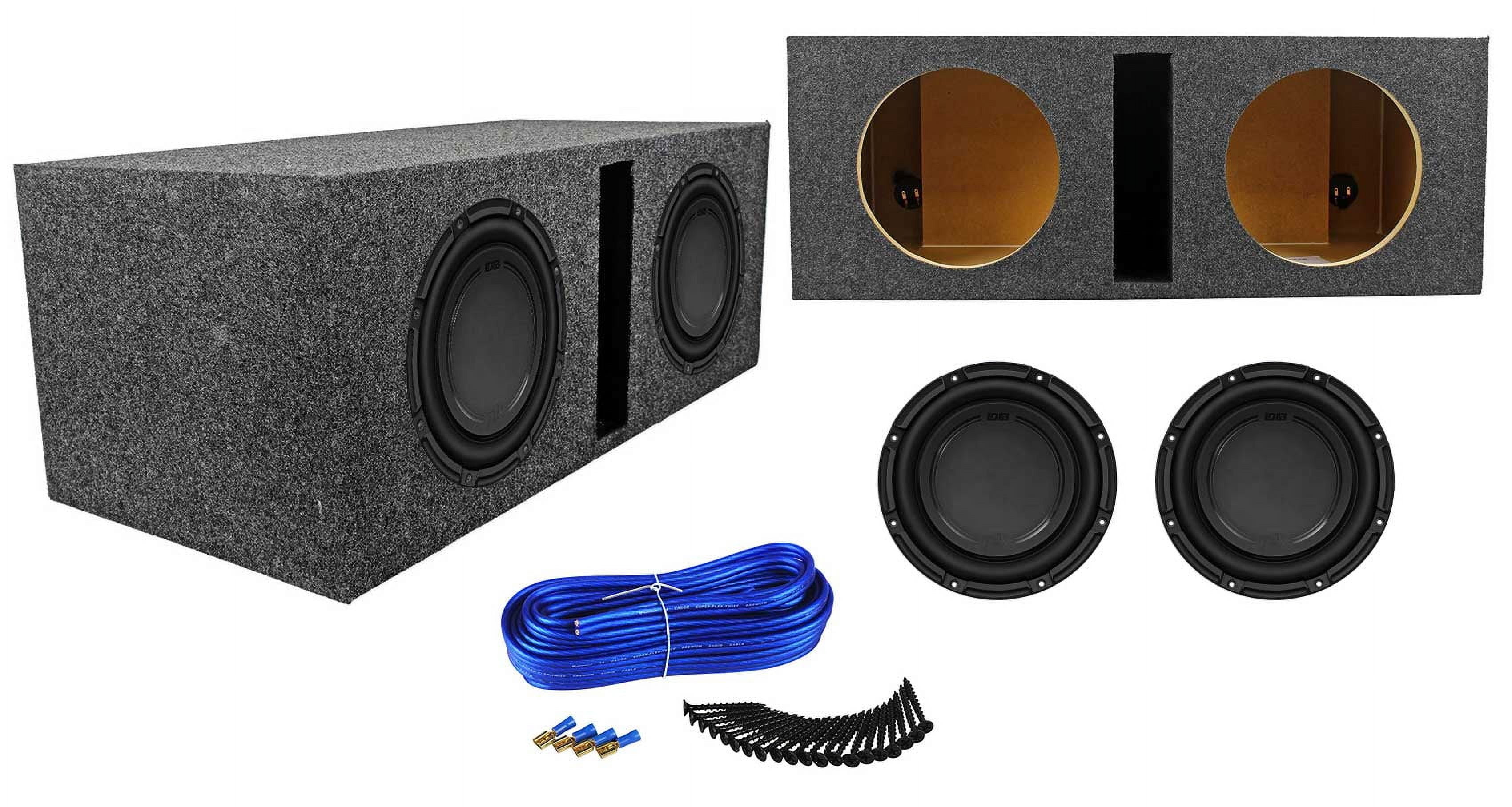 (2) Polk Audio DB1042SVC 10” 2100w Car Audio Subwoofers+Vented Sub Box ...