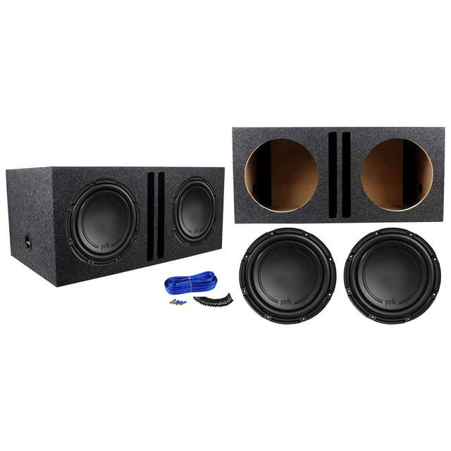 (2) Polk Audio DB1242DVC 12” 2220 Watt Car Subwoofers+Vented Sub Box ...