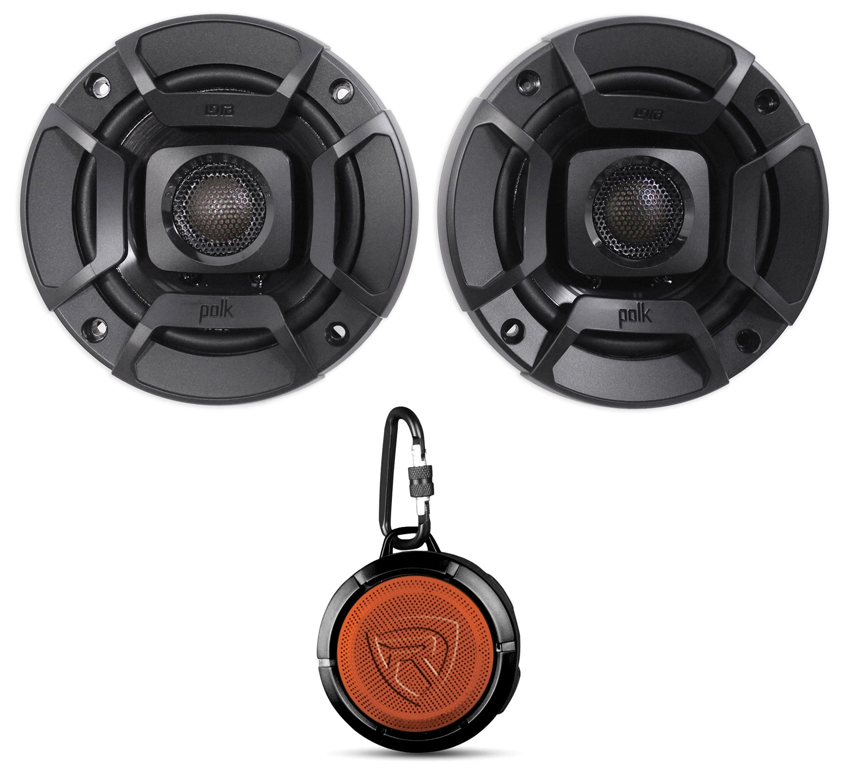 (2) Polk Audio DB402 4" 270w Car/Marine/ATV/Motorcycle Speakers+Speaker ...