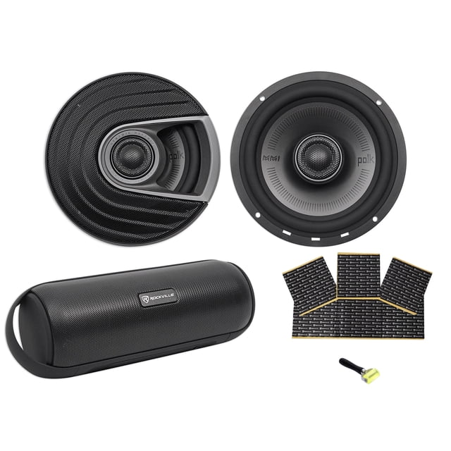 (2) Polk Audio MM652 6.5” 600w Car Audio/Marine Speakers+Rockmat+Free ...