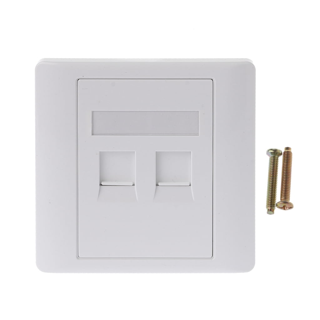 2-Port CAT6 RJ45 Ethernet Wall Plate Wall Powerline Adapter Easy to ...