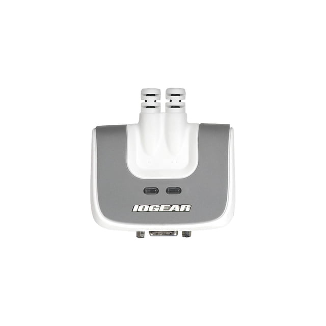 IOGEAR 2 Port VGA USB Compact KVM Switch w/ Built-In 6FT Cable Audio ...