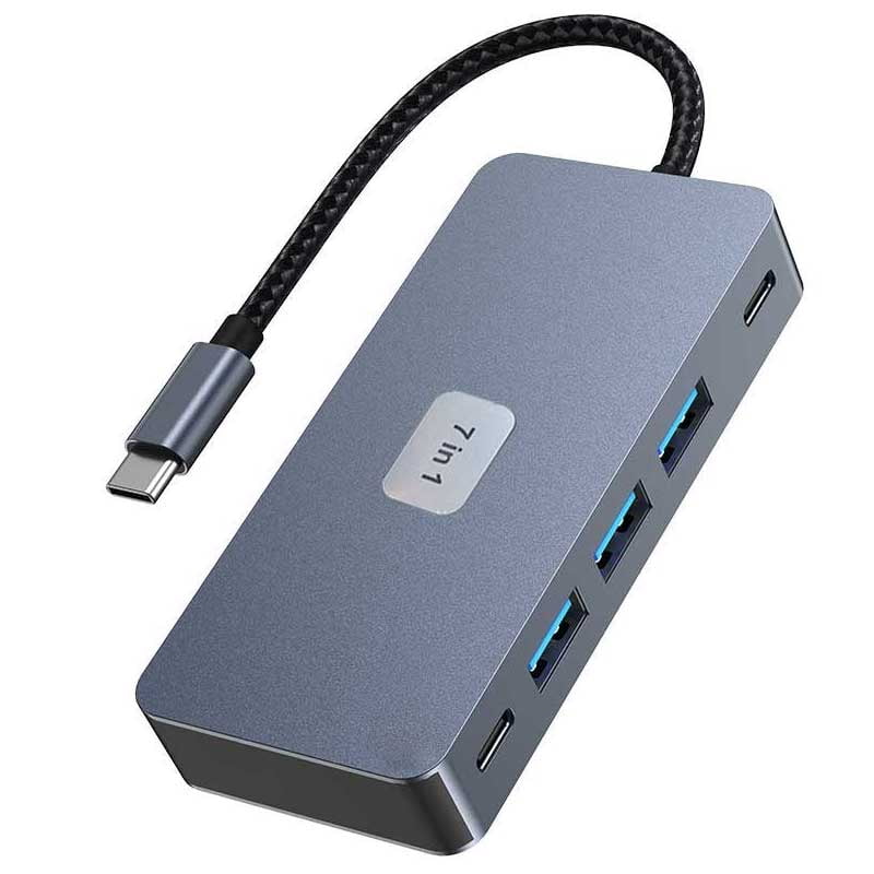 2 Port HDMI TV Adapter 7-in-1 USB-C Hub for Samsung Galaxy S20/S21/S22 ...