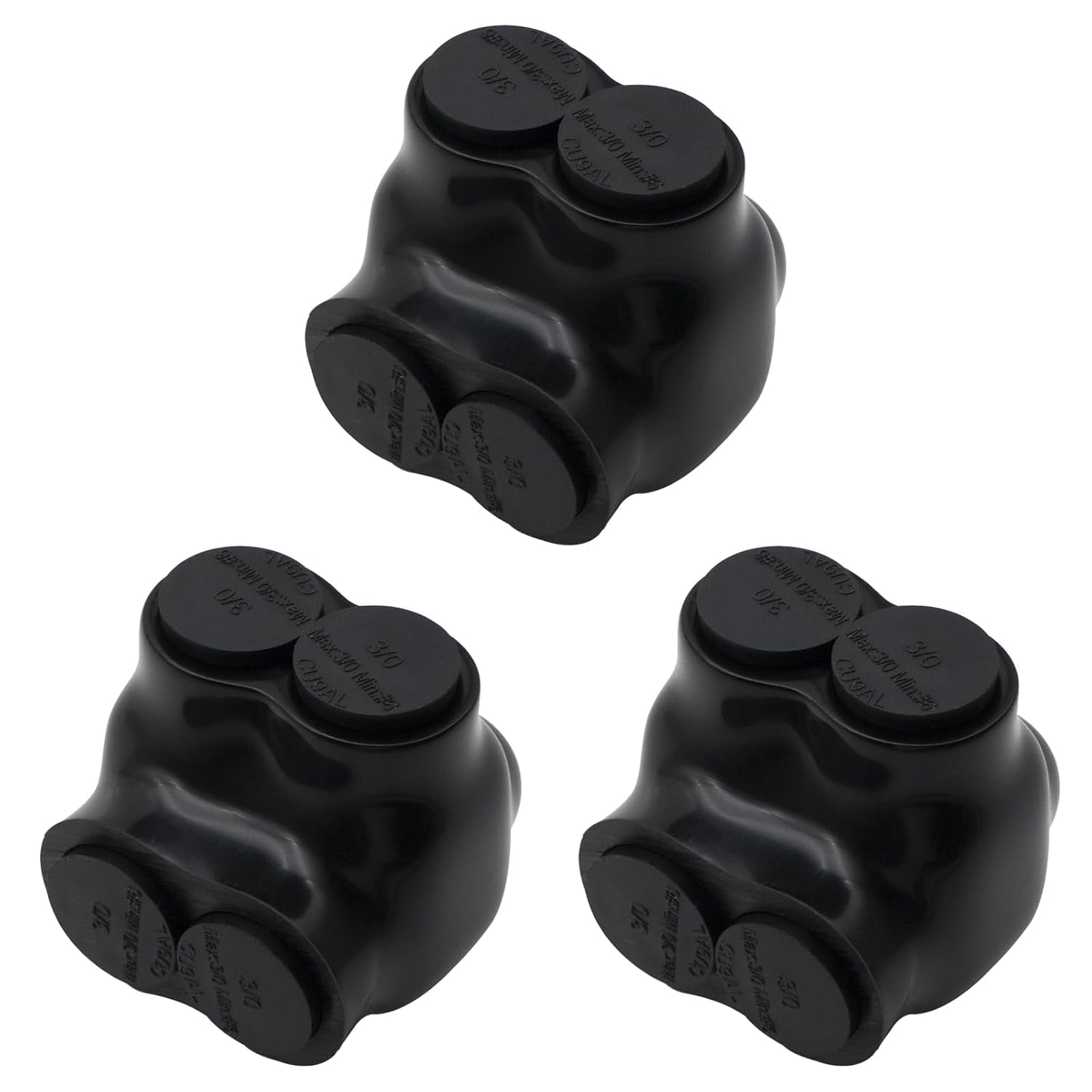 2-Port Insulated Multi Tap Connector, 3/0-6AWG Insulated Inline Splice ...