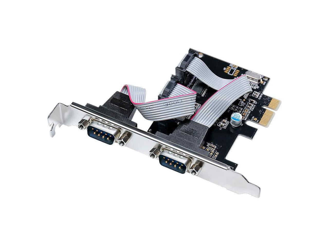 2 Port PCI-E Serial Card RS232 PCI Express Adapter COM Port Expansion ...