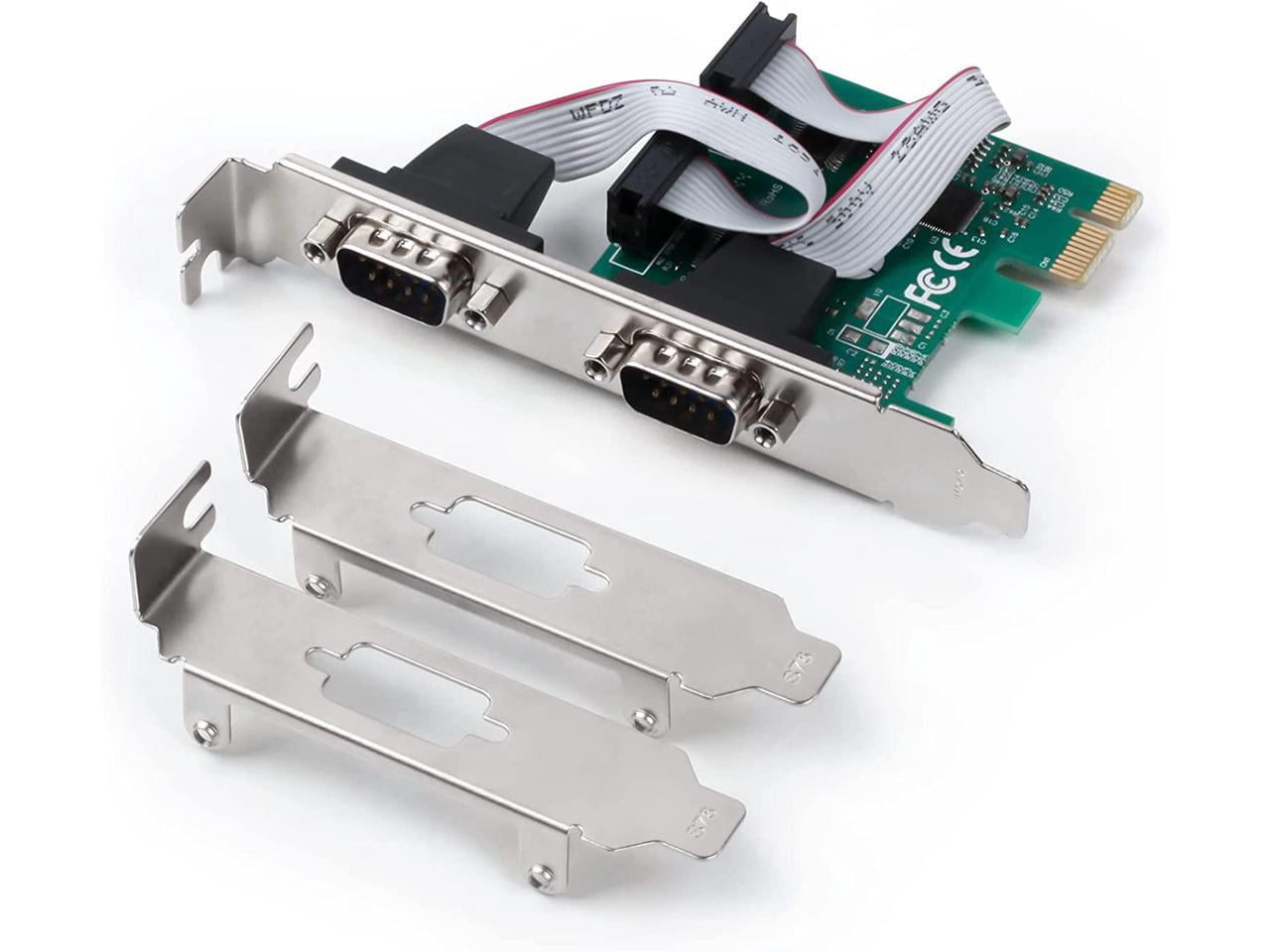 2 Port PCI Express DB9 RS232 Serial Adapter Expansion Card with Low ...