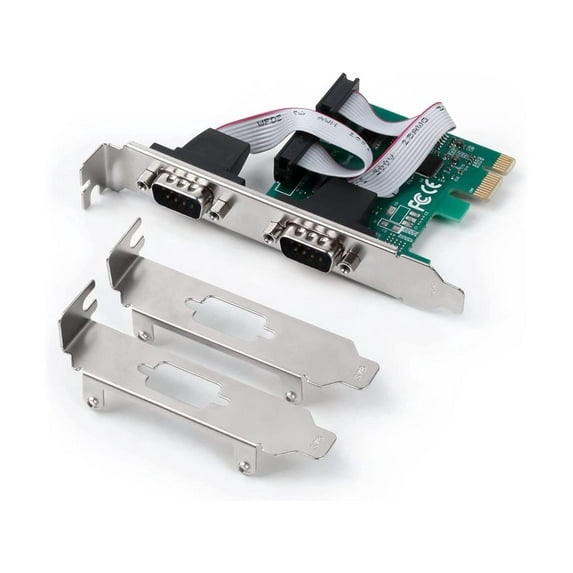 2 Port PCI Express DB9 RS232 Serial Adapter Expansion Card with Low ...