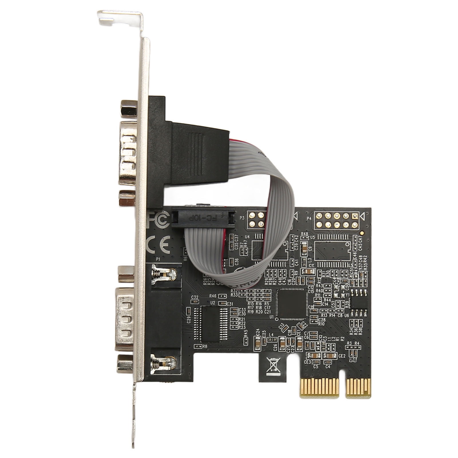 2 Port PCI Express RS232 DB9 Serial Port Card PCIe Serial Expansion ...