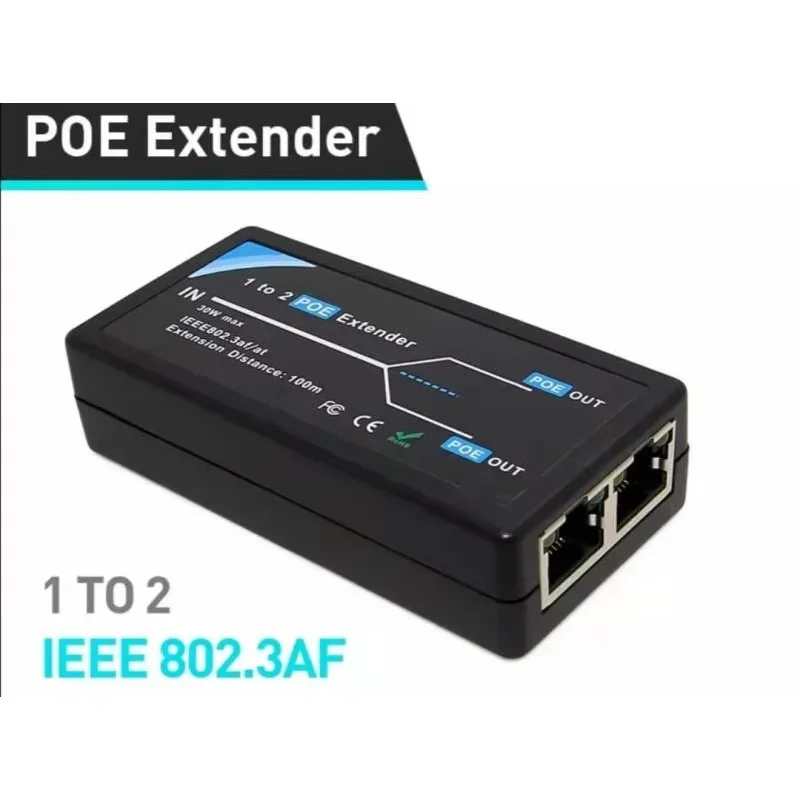 2 Port POE Extender 100Mbps with IEEE 802.3af Standard for NVR IP ...