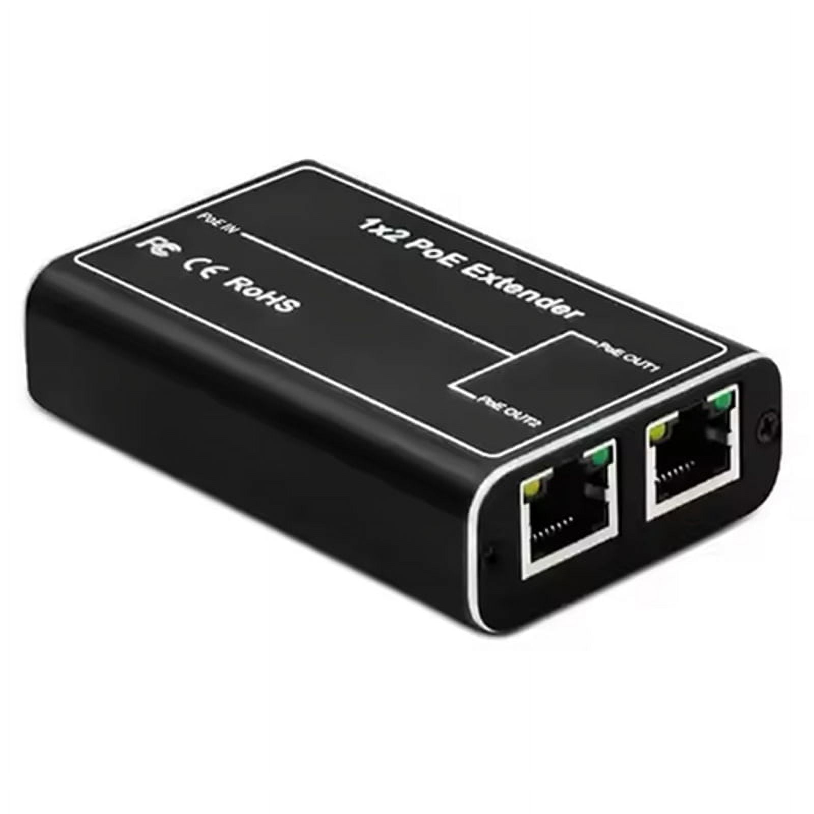 2 Port POE Extender, IEEE 802.3af/At PoE+ Standard, 10/100Mbps, POE Repeater 100 Meters(328 Ft ...
