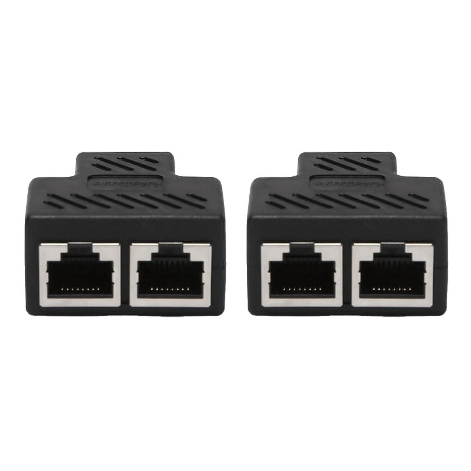 2 Port RJ45 Splitter Adapter LAN Network Ethernet Extender Connector ...
