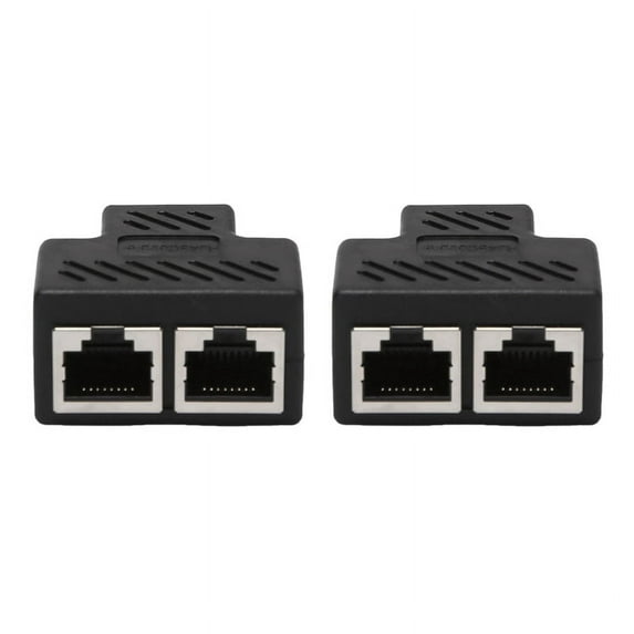 2 Port RJ45 Splitter Adapter LAN Network Ethernet Extender Connector ...