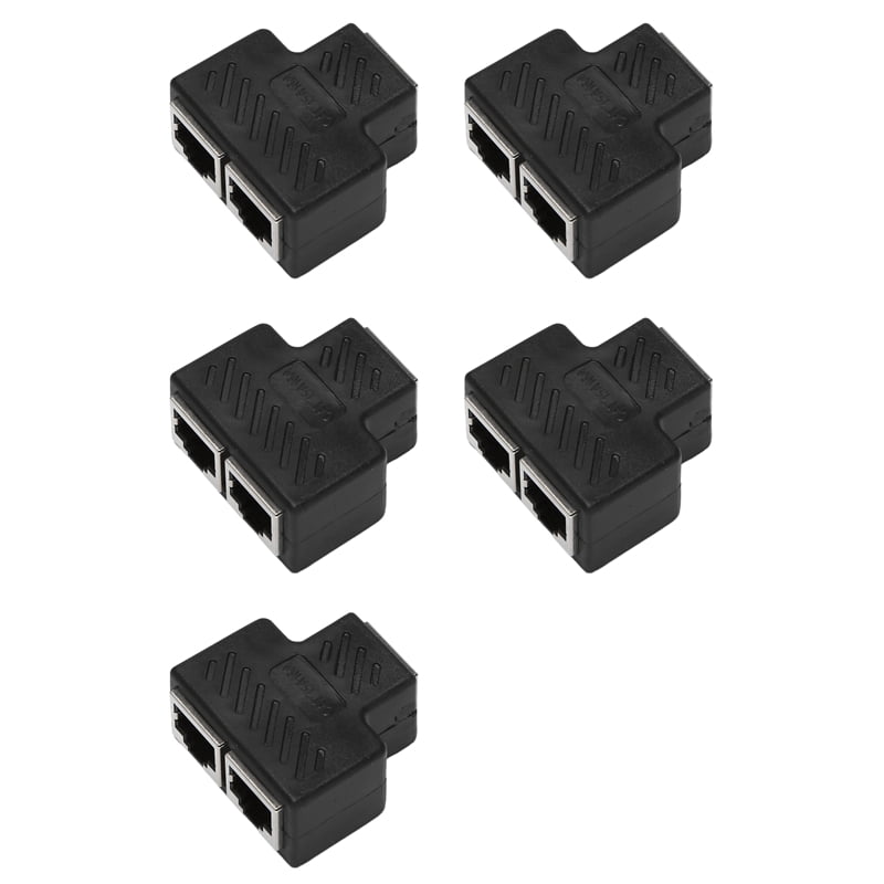 2 Port RJ45 Splitter Adapter LAN Network Ethernet Extender Connector ...
