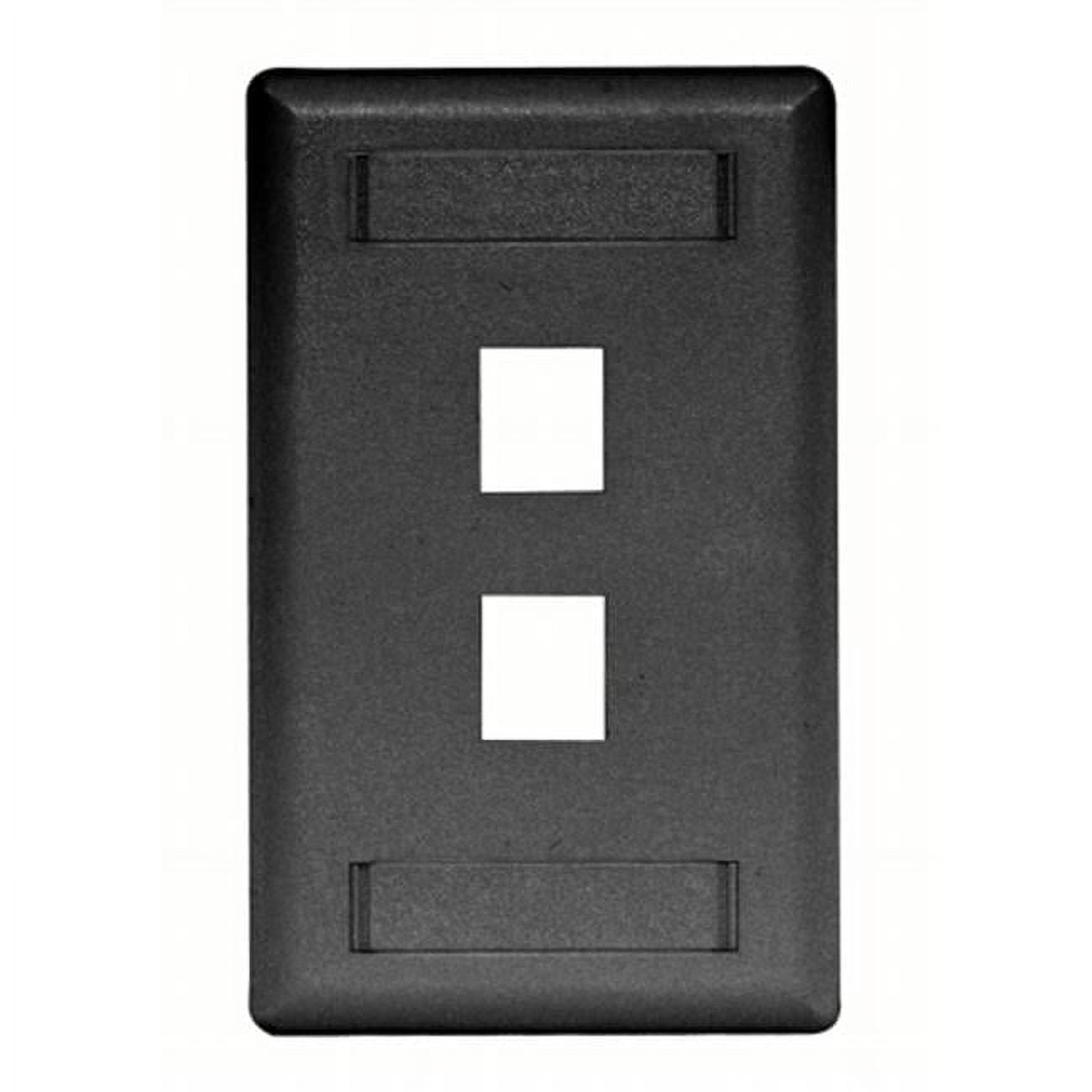 2 Port Rear Loading Single Gang Face Plate- Black - Walmart.com