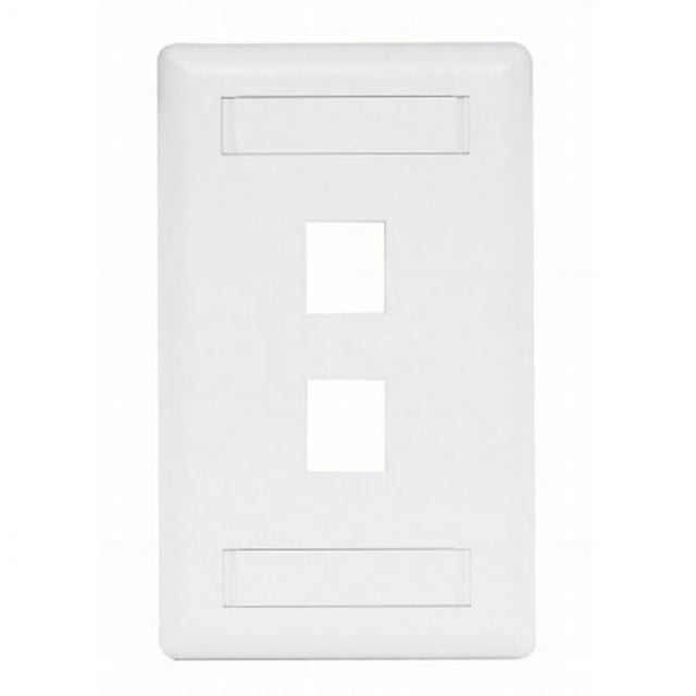 2 Port Rear Loading Single Gang Face Plate, White - Walmart.com
