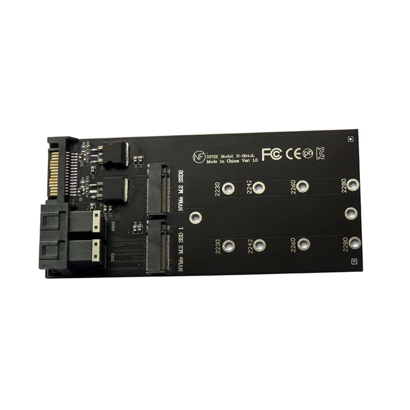 2 Port SFF-8643 U.2 to NVMe M.2 NGFF SSD Convert Card Adapter SFF-8643 ...