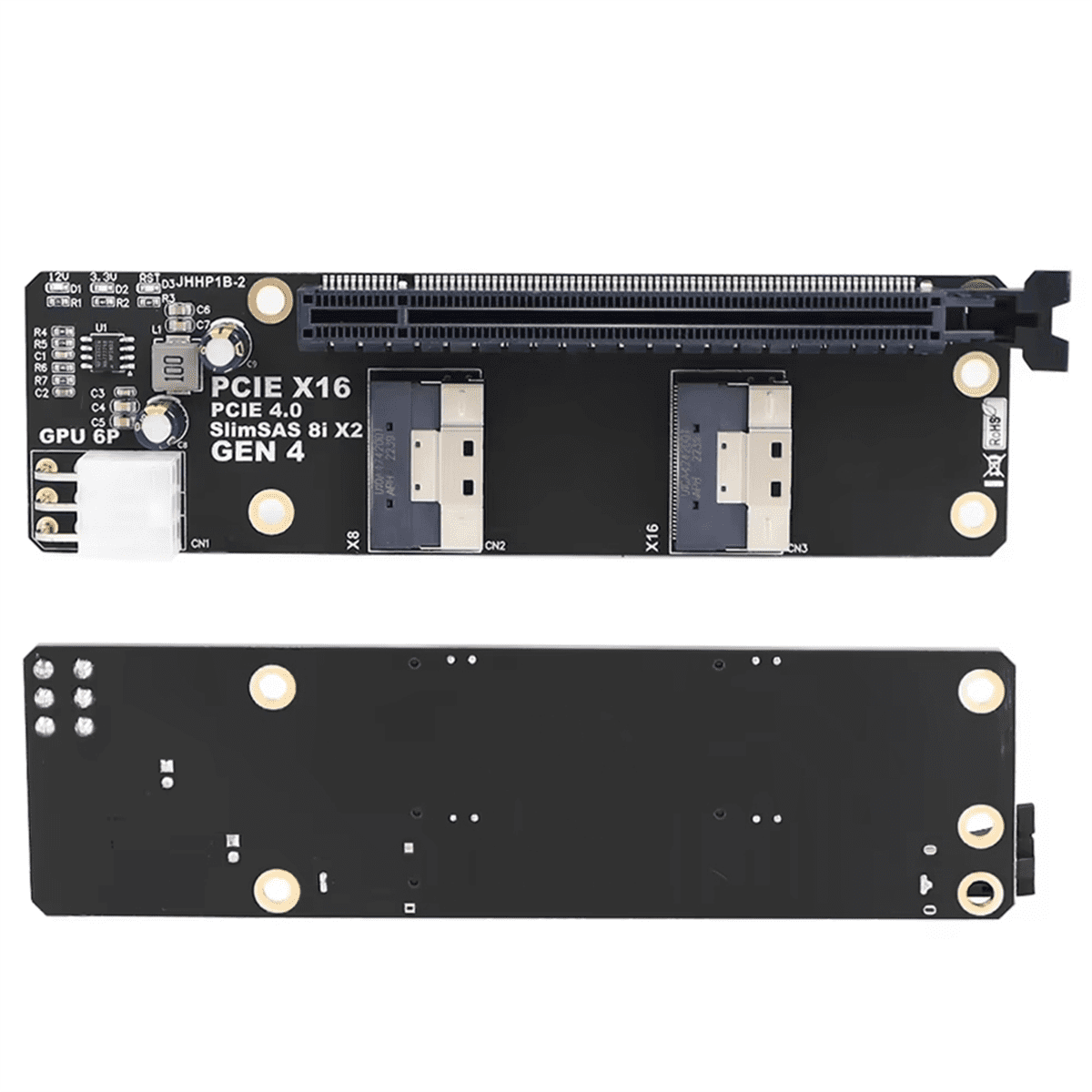 2 Port SlimSAS 8i X2 to PCIe 4.0 X16 Slot Adapter Card SFF8654 Riser ...