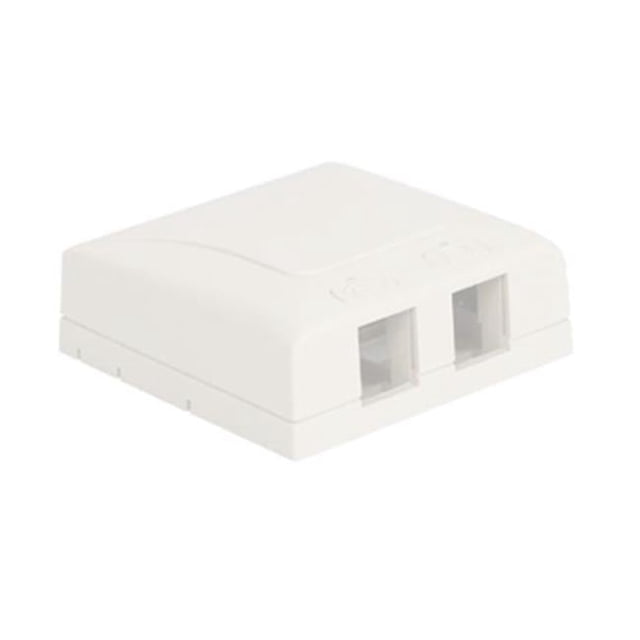 2 Port Surface Mount Box With Station ID - White - Walmart Business ...