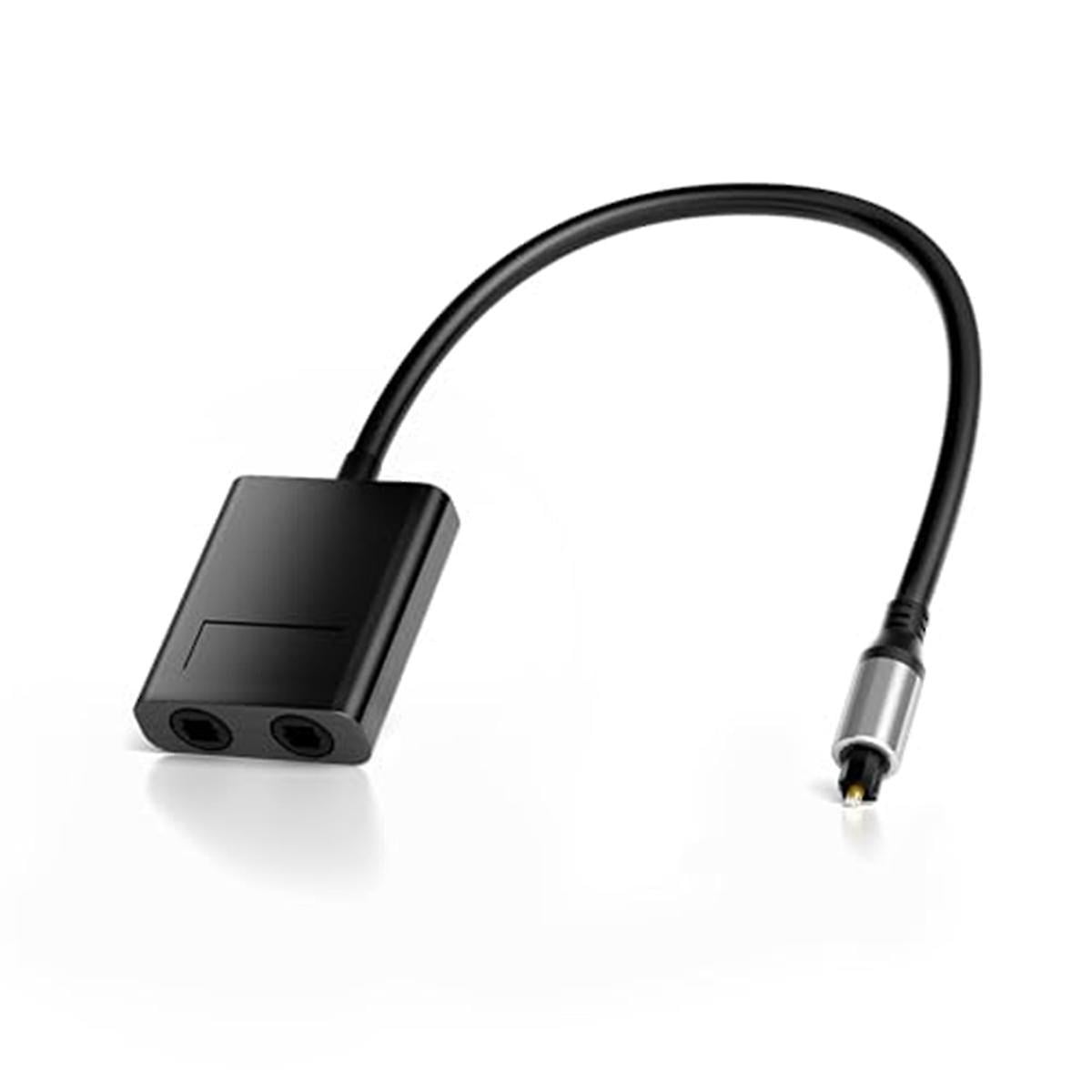 2 Port Toslink Splitter,Optical Fiber Audio Splitter 1 in 2 Out Support ...